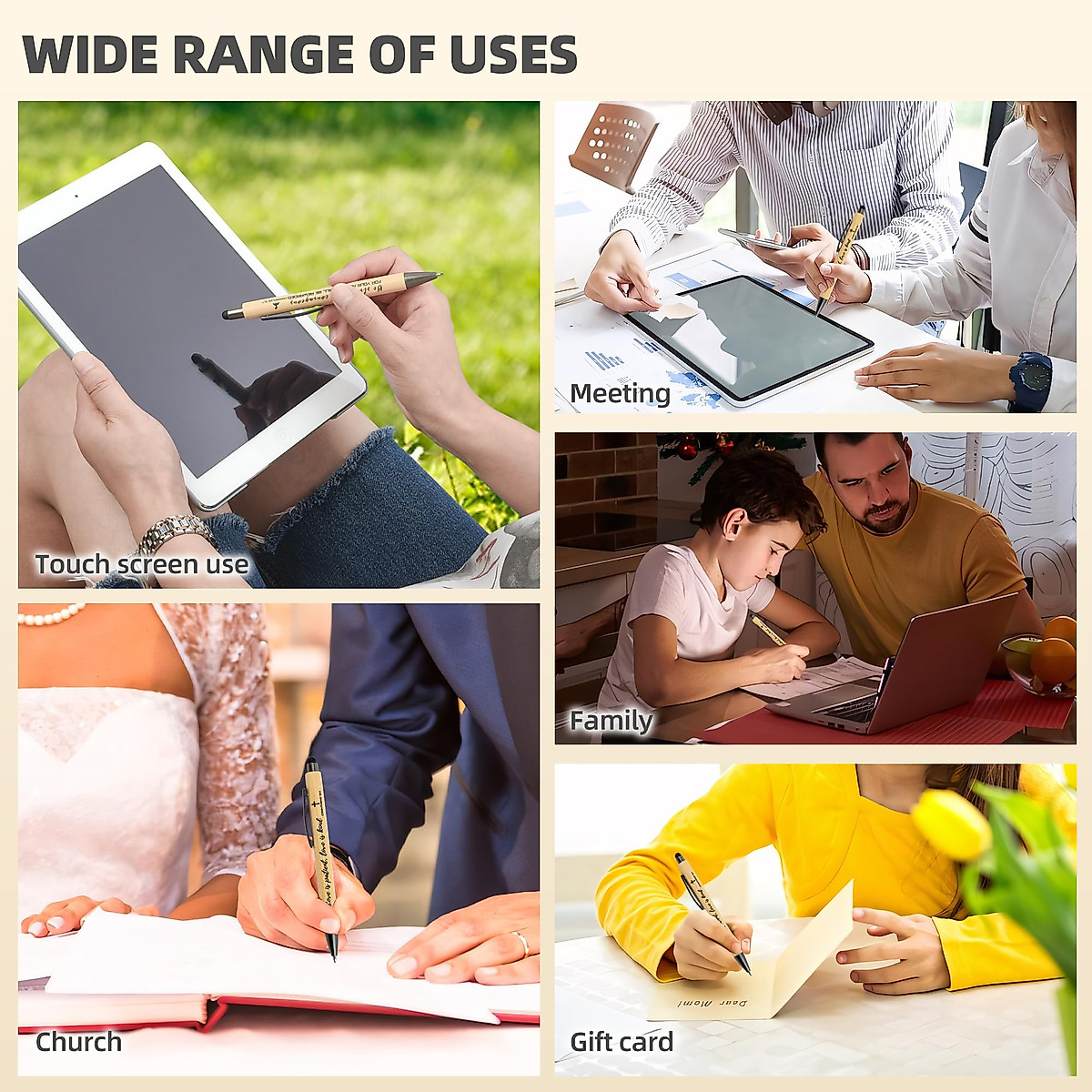 INSADA Bible Inspirational Stylus Pens Bulk Christian Pens with Scripture Great for All Ages Office and School Also Makes Great Gifts （10 Count）