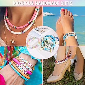 Petoss 10800pcs Clay Beads for Bracelets Making Kit,48 Colors Polymer Clay Beads Kit for Jewelry Making for Girls,6mm Heishi Beads with 416 Letters Beads 120 Smiley Beads with Gift Pack