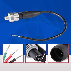 300 PSI Pressure Transducer Sender Sensor with Connector 1/8" NPT Thread Stainless Steel Pressure Transducer for Oil Fuel Air Water (300PSI)