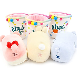 Anirollz 5" Official Dippin' Dots Stuffed Animal Plush Small |Soft, Squishy, Warm, Cute, Comfort, Safe| Pillow with Puppy Kitty Bunny Fox Chicken - Birthday Deco Graduation Gift - Bunny