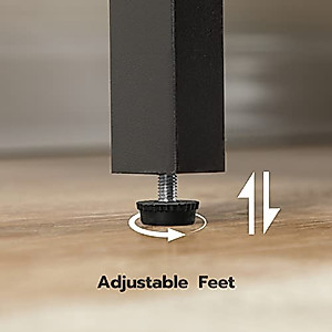 HOOBRO Console Table, Sofa Table with 2 Flat or Slant Adjustable Mesh Shelves, Hallway Table and Sideboard in Entryway, Living Room Corridor, Easy Assembly, Industrial, Rustic Brown and Black BF01XG01