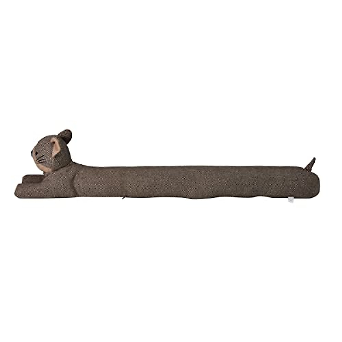 Elements Cute Draft Stopper for Home and Office - Brown Tweed Cat Weighted Fabric Animal Draft Stopper, 35-Inch