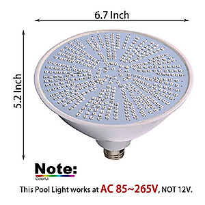 Pool Light Bulb, 120V 40W RGB Color Changing LED Pool Lights for Inground Pool with Remote Control, E26 Replacement Bulbs for 500W Pentair and Hayward Lighting Fixture 1 Pack