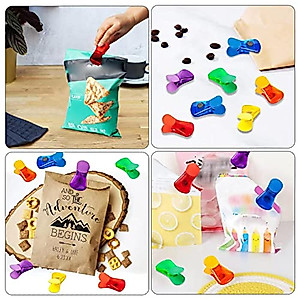 Ninth Five 12 Pack Chip Bag Clips, Foods Snacks Bag Sealers Clips Grips, Refrigerator Magnet Clips for Kitchen Use