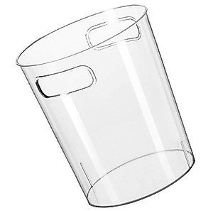 Ciieeo Plastic Waste Baskets, Clear Round Trash Cans Small Waste Basket Garbage Container Bin Ice Bucket Flower Arrangement Vase for Bathroom Bedroom Kitchen S