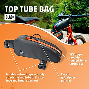 Orange Mud Bicycle Top Tube Bag, Welded, TPU, Black