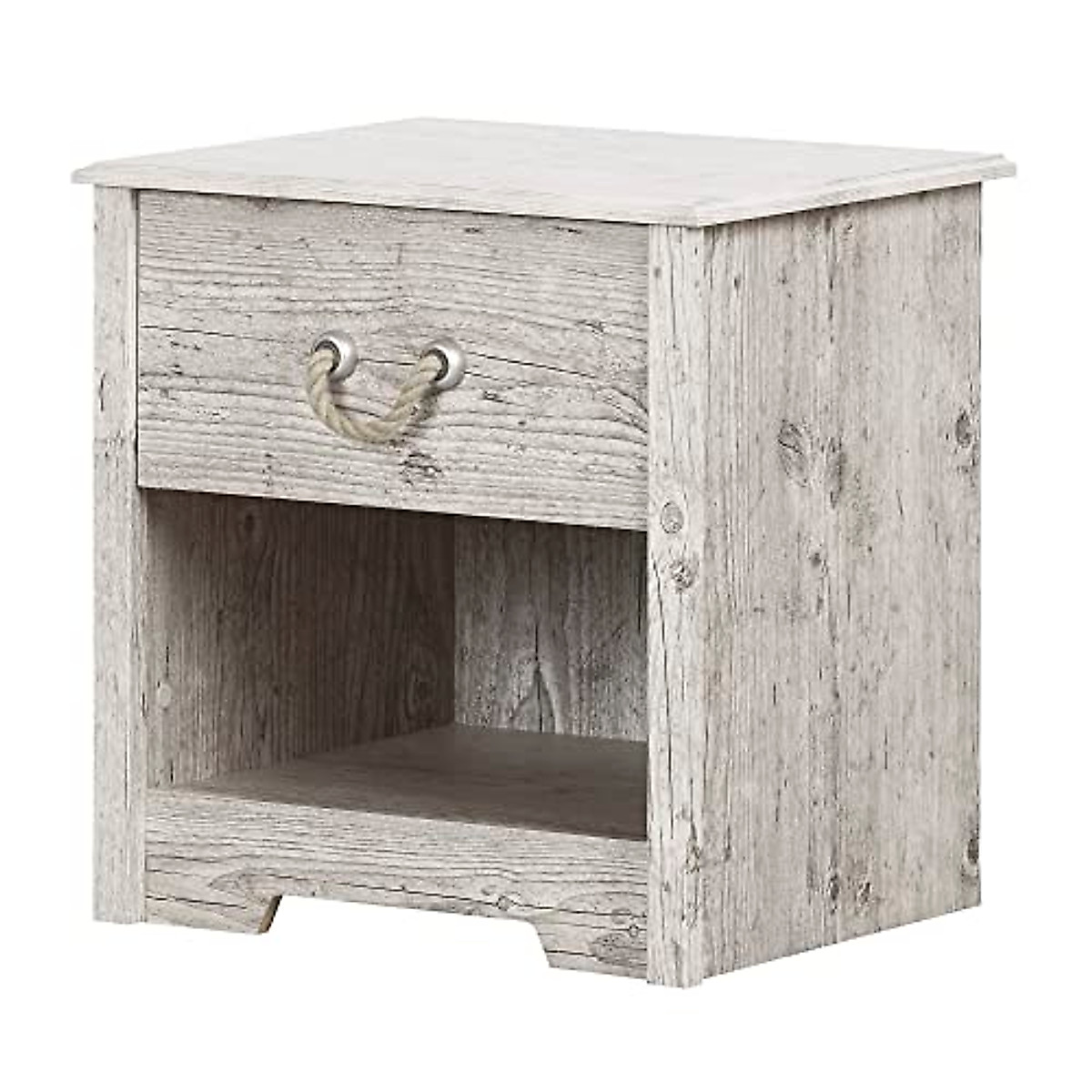 South Shore Aviron 1-Drawer Nightstand, Seaside Pine, 55.2 cm x 44.5 cm x 57.2 cm (D x W x H)