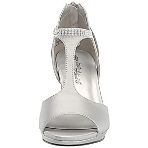 Easy Street Women's Flash Heeled Sandal, Silver Satin, 8