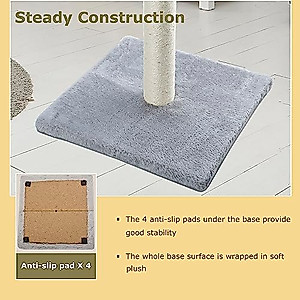 Dimaka 29" Tall Cat Scratching Post for indoor Cats and Kittens, Cat Activity Scratcher Premium Sisal Rope Scratch Tree with Dangling Ball (Grey)