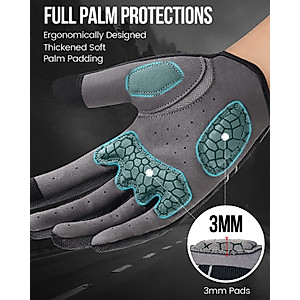 Tanluhu Cycling Gloves Mountain Bike Gloves Biking Gloves for Men Women Outdoor Full Finger Touch Screen Anti-Slip Shock-Absorbing MTB Gloves Road Bicycle Gloves(Black)