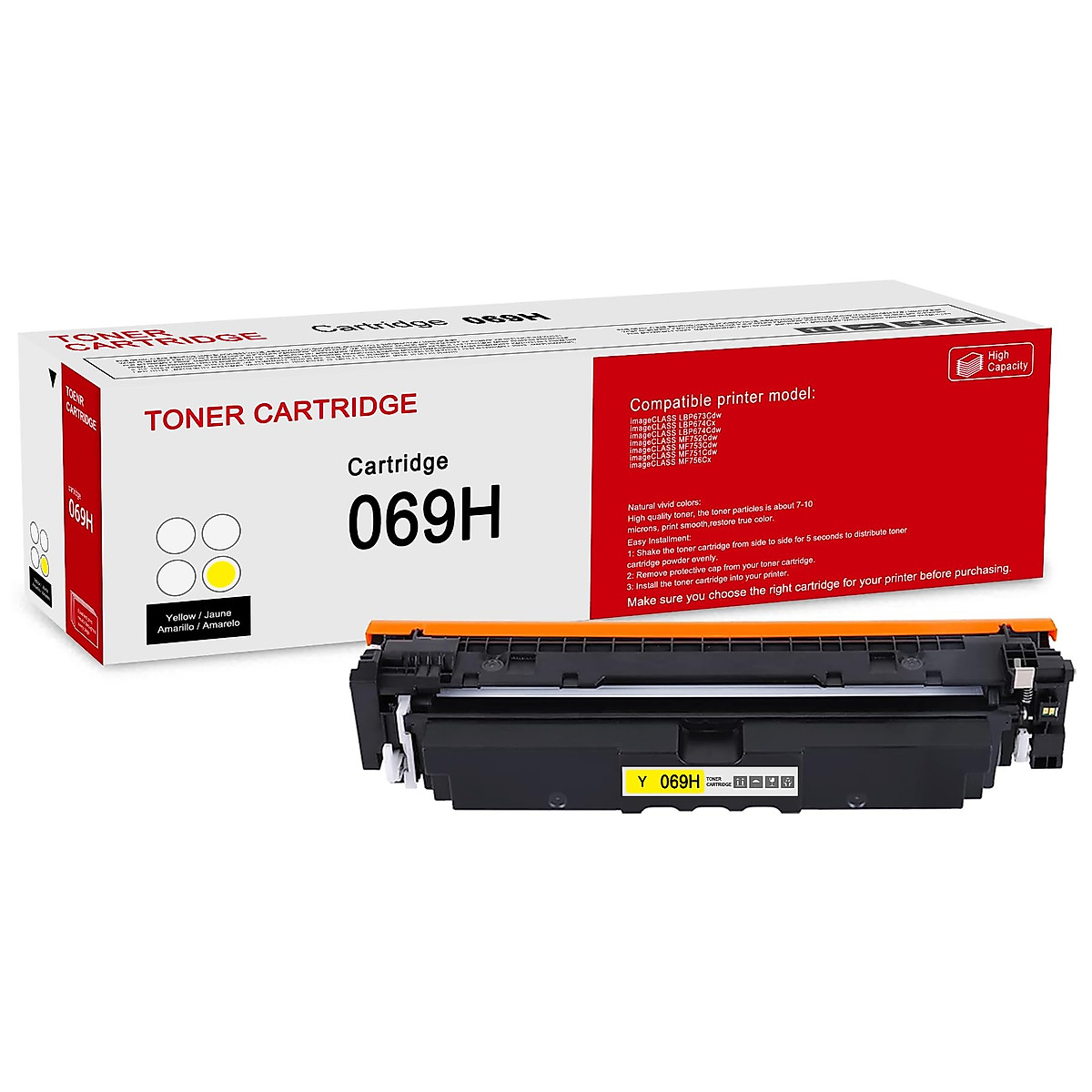 1 Pack 069H 5095C001 Yellow Toner Cartridge 069H 5095C001 Compatible 5095C001 Replacement for Canon imageCLASS LBP673Cdw LBP674Cx LBP674Cdw MF752Cdw MF753Cdw MF751Cdw MF756Cx Printer