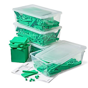 hand2mind Green Foam Base Ten Blocks Complete Set, Place Value Blocks, Counting Cubes for Kids Math, Base Ten Blocks Classroom Set, Math Blocks Kindergarten, Base 10 Math Manipulatives (Set of 644)