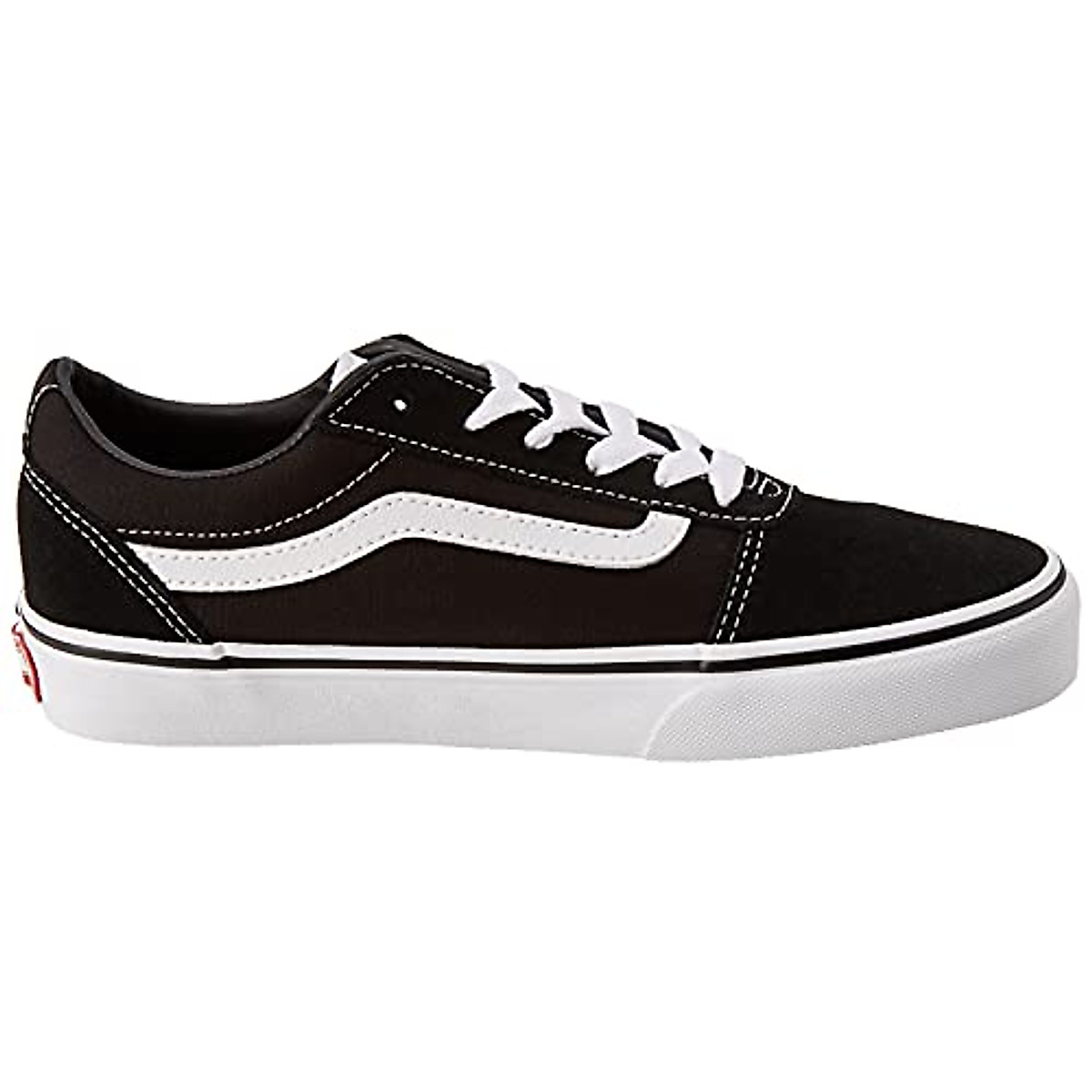 Vans Yt Ward Sneaker, Black ((Suede/Canvas) Black/White Iju), 11 US Unisex Little Kid