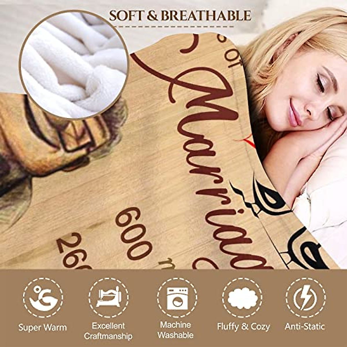 50th Anniversary Throw Blanket for Him Her, Super Soft Flannel Blanket, Comfy Plush Bed Blanket, Warm Gifts for Special One