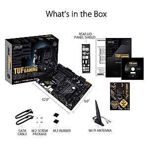 ASUS TUF Gaming B550-PLUS WiFi AMD AM4 Zen 3 Ryzen 5000 & 3rd Gen Ryzen ATX Gaming Motherboard (PCIe 4.0, WiFi 6, 2.5Gb LAN, BIOS Flashback, USB 3.2 Gen 2, Addressable Gen 2 RGB Header and Aura Sync)