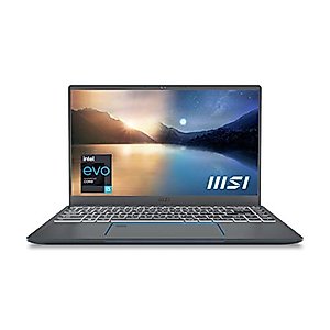 MSI Prestige 14 Evo Professional Laptop: 14" FHD Ultra-Thin Bezel Display, Intel Core i5-1135G7, Intel Iris Xe, 16GB RAM, 512GB NVMe SSD, Thunderbolt 4, Win10 Home, Intel Evo, Carbon Gray (A11M-221)