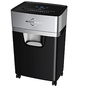BONSEN 16-Sheet Heavy Duty Paper Shredder for Office, 30-Minute Running Time Cross-Cut CD Shredder with 55dB Low-Noise, 5.3-Gallon Pull Out Bin, Anti-Jam & Quiet Shredder for Home Office (S3102)