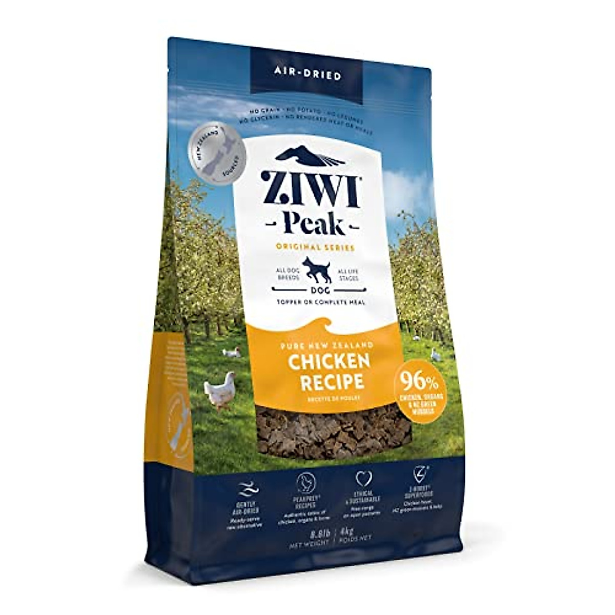 ZIWI Peak Air-Dried Dog Food – All Natural, High Protein, Grain Free and Limited Ingredient with Superfoods (Chicken, 8.8 lb)