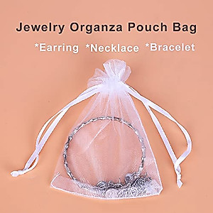 LANXINGYAN 100pcs White Organza bags 3.5x4.7 Inches Sheer Organza Bags Small Mesh Bags Jewelry Candy Wedding Party Bags (3.5x4.7"White)…