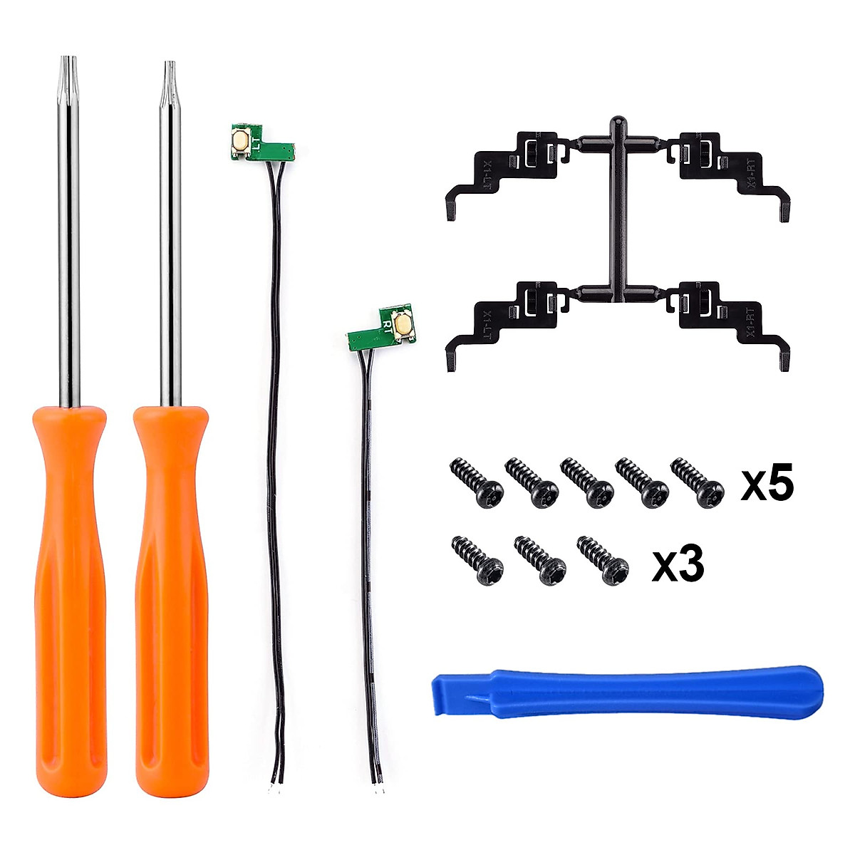 eXtremeRate Clicky Hair Trigger Kit for Xbox One X/S Controller LT RT Shoulder Buttons, Custom Flashshot Trigger Stop Flex Cable for Xbox One X/S Controller Model 1708