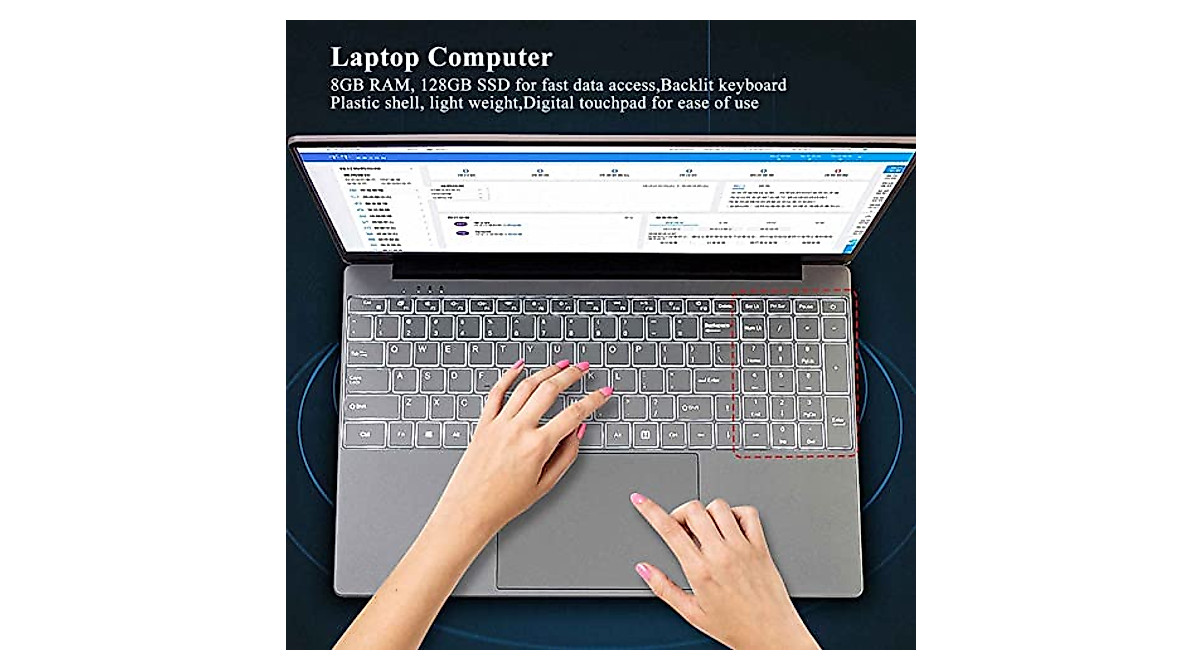 Gaeirt 15.6in Laptop with IPS HD Screen & 128GB SSD | Lightweight & Fast