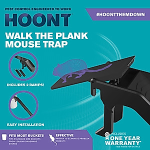 Hoont Walk The Plank Bucket Mouse Trap, Includes 2 Ramps - Commercial Grade Humane Mouse Trap Killer, Mice Exterminator Control - Upgrade