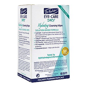 Dr. Fischer Tea Tree Eyelid Wipes: Hypoallergenic Eye Wipes for Dry, Red, Allergy Eyes. Long-Lasting Relief for Computer Vision & Tired Eyes. Effective Makeup Remover for Sensitive Skin.