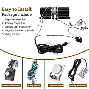 Criditpid Fireplace Blower Fan Kit for Regency Fireplace 910-157/P, Blower Motor Fan for Regency Fireplace Inserts, Hampton HI300, Osburn, Valley Comfort, Rotom R7-RB167 Wood Stove Replacement Parts