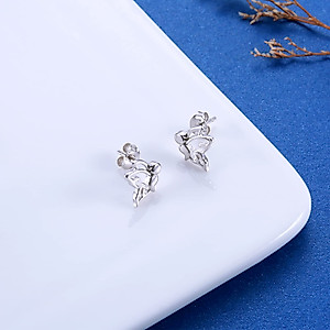 Semicolon Butterfly Earrings Sterling Silver - My Story Isn't Over Yet Struggle Depression Inspiring Jewelry Gift for Women