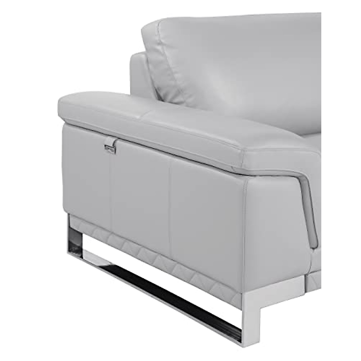 Blackjack Furniture Weston Collection Italian Leather Living Room, Den Loveseat, Light Gray