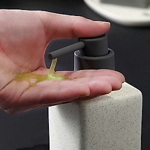 Soap Pump Dispenser Ceramics Square Lotion Bottle Bathroom Accessories Press The Can Soap Liquid Container Bathroom Supplies Bottle Bottles Dispenser (Color : A-450ml-6x19cm)