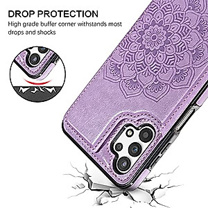 BENTOBEN Samsung Galaxy A32 5G Wallet Case, PU Leather Heavy Duty Rugged Shockproof Protective Cases with Card Slots Cash Holder Phone Case for Samsung Galaxy A32 5G 6.5 Inch 2021, Purple