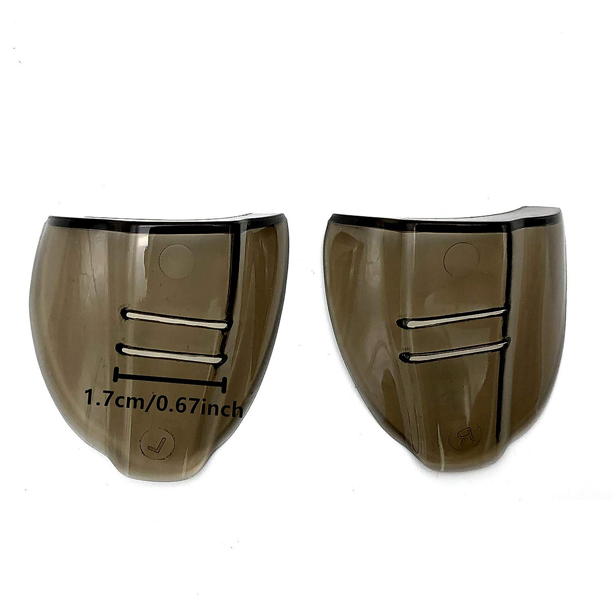 Wakaka 2 Pairs Safety Eye Glasses Side Shields, Slip On Clear Side Shield for Safety Glasses- Fits Medium to Large Eyeglasses, Clear Flexible (Deep Gray)