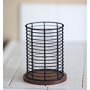 Emerson Ergonomics Wood and Metal Kitchen Utensil Holder Desk Organizer Multi-Purpose Counter Organizer