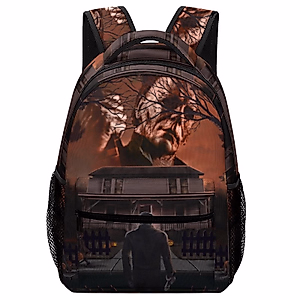 Unisex Adult Backpack Michael Halloween Myers Bag Large Storage Rucksack Fashion Travel Bag Classical Basic Business Computer Bag