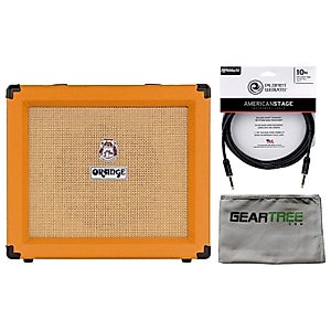 Orange CRUSH35RT 35 Watt Combo Amp w/Reverb and Tuner (Orange) w/Cleaning Cloth and Cable