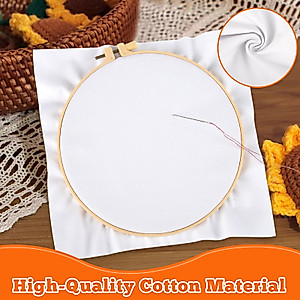 12 PCS Embroidery Fabric, Pre-Cut White Natural Cotton Embroidery Cloth Fabric, 6 Different Sizes 5.9 to 13.8inch, Embroidery Cloth Squares for Embroidery Garment Craft