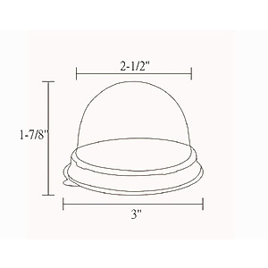 100 Pack 2 Inch of Clear plastic mini cake box muffins box cookies cookies muffins dome box wedding birthday gift box (gold)