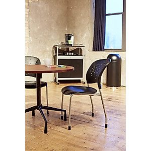 Safco Products 9639BL Open Top Dome Waste Receptacle, 15-Gallon, Black