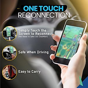 megacom DuoMon Egg for 2 Accounts Compatible for Pokemon Go Plus - One Touch Reconnection, Auto Catch, Spin, Speedy Upgrade to Earn Candy, XP & Stardust, Keep Connecting in The Background (Black)