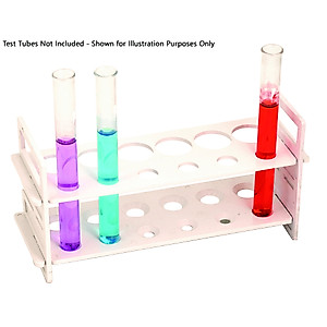 EISCO 12 Hole Test Tube Stand - Holds (6) 30 mm Diameter and (6) 15 mm Diamater Tubes, Stand is Made of Polythene