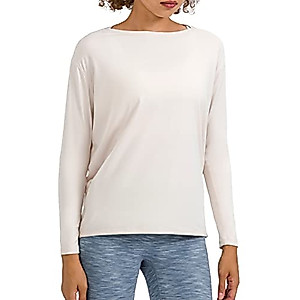 Long Sleeve Workout Tops for Women Workout Clothes for Women Yoga T-Shirt Loose Fit Tee Tops Cream