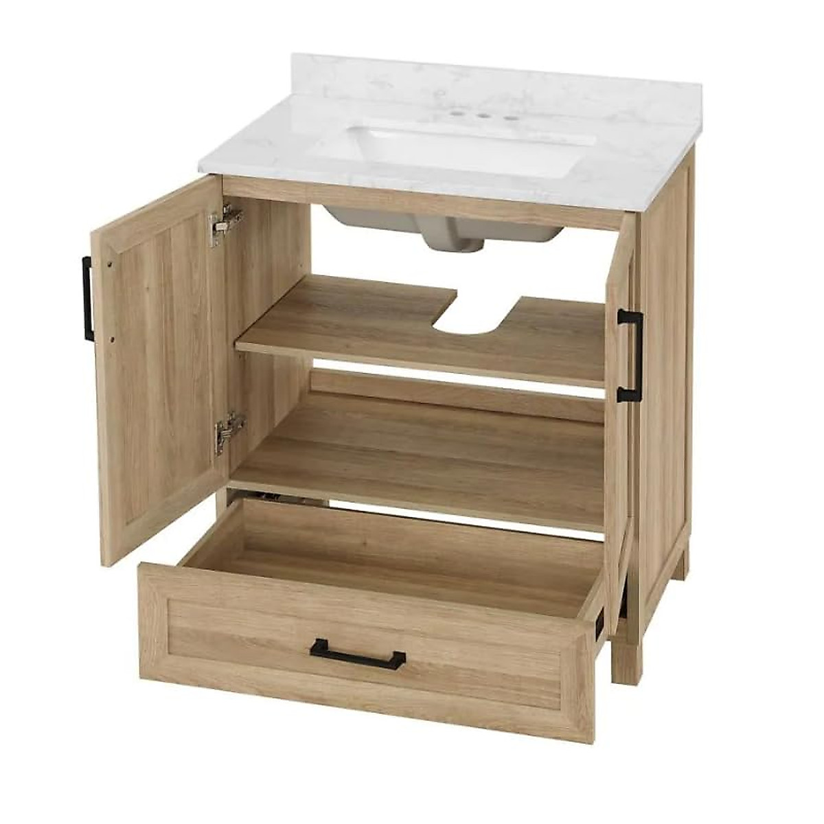 Pimentel Vanity Modern Bath Ceramic Sink, 30-INCH X 19-INCH X 34-INCH Color Oak Elegance