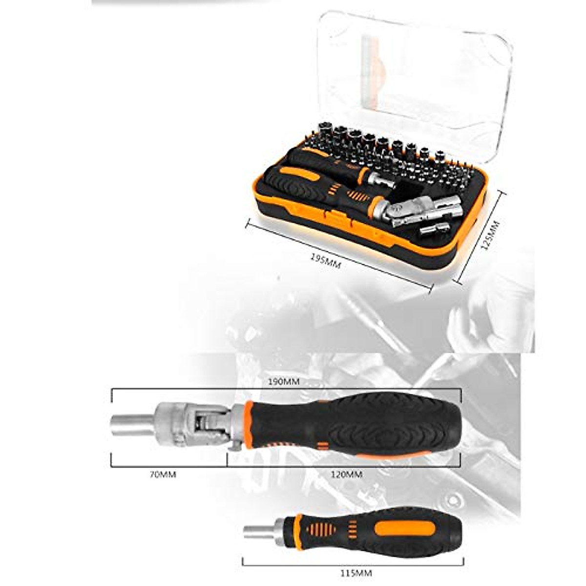YÁSEZ Ratchet Screwdriver Set Magnetic Bits Precision Socket Screwdriver Bit Set Adjustable Ratchet Handle 61 in 1 Hand Tools