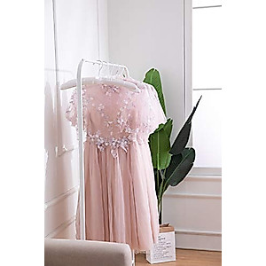 Cocomaya 17 Inch Extra Large Anti Slip Satin Padded Bridal Wedding Dress Hanger No Bumps for Dress Coats, Sweaters Pack of 5 (White, 5)