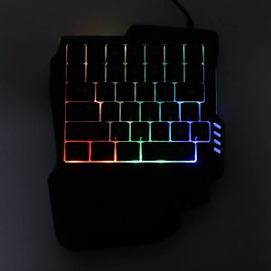 wendeekun One Handed Gaming Keyboard, 35 Keys Gaming Keyboard Mechanical,Waterproof Wide Palm Rest Black Single Handed Keyboard for Computer Mobile Games