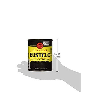 SUPREME BUSTELO ESPRESSO GROUND COFFEE CAFFEINE CAN 10 OZ - 0074471017152