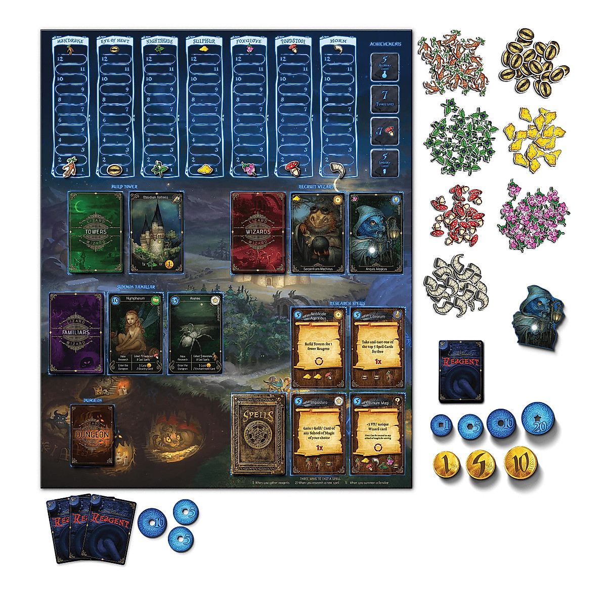 Forbidden Games | Lizard Wizard – Fantasy Strategy Game of Spellcasting, Potions, and Mystical Creatures, Ages 10+, 2-6 Players, Family Game Night Essential