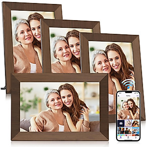 MaxAngel 4 Pack Digital Photo Frame 10.1 Inch WiFi Electronic Picture Frame IPS Touch Screen HD Display 32GB Storage SD Card Slot Auto-Rotate Slideshow Share Videos Photos Remotely Via Uhale App