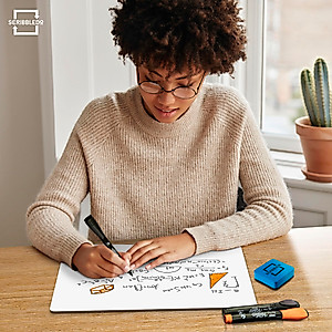Scribbledo White Board Dry Erase Board 11"x14” Mini Double Sided Personal Whiteboard Board Dry Erase Lapboard Handheld Personal White Boards for Students Small Whiteboard Office Kitchen